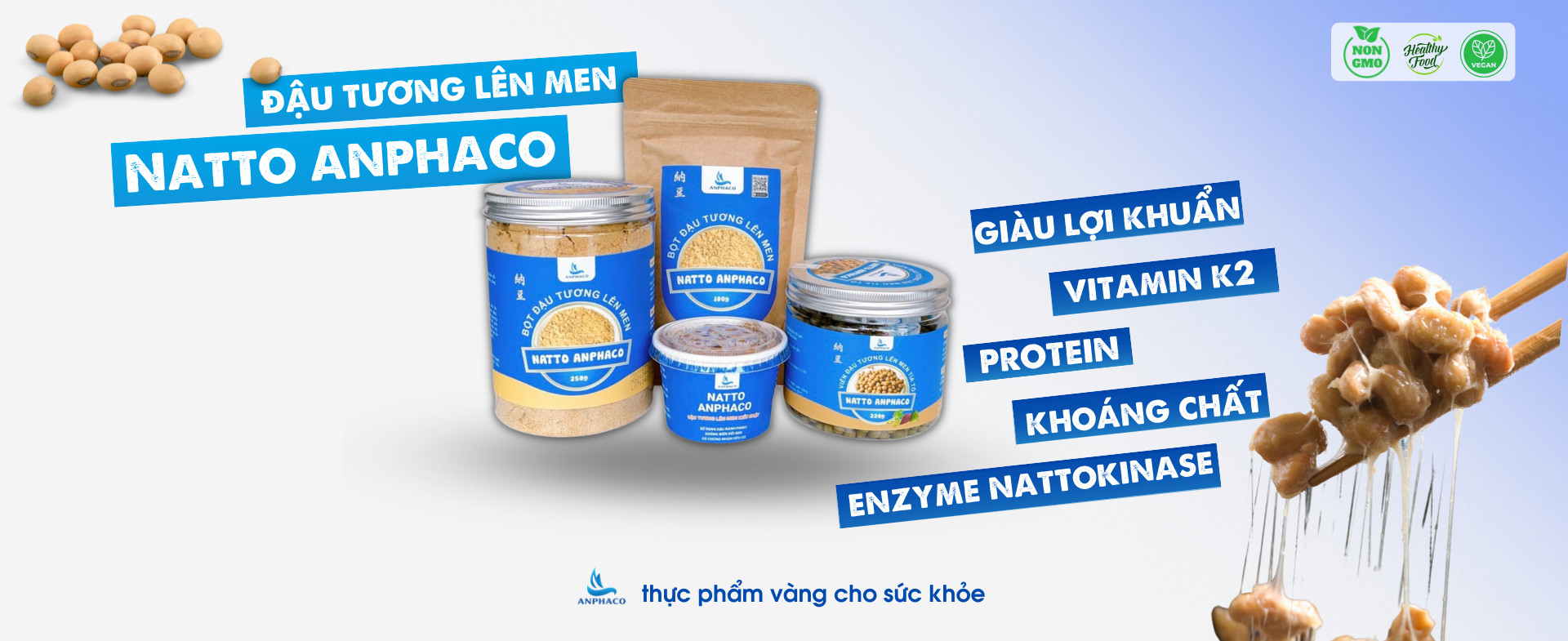 Cách làm natto tại nhà bằng bột Natto Anphaco